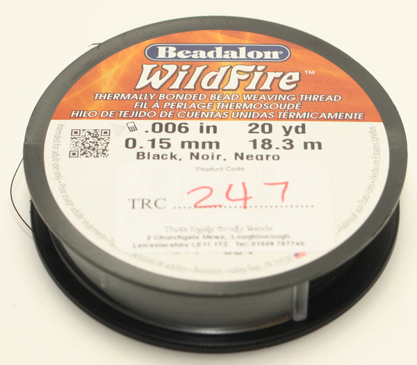 Beadalon Wildfire Thread .006" 20yd (0.15mm) Black TRC247 – Thats Really Crafty