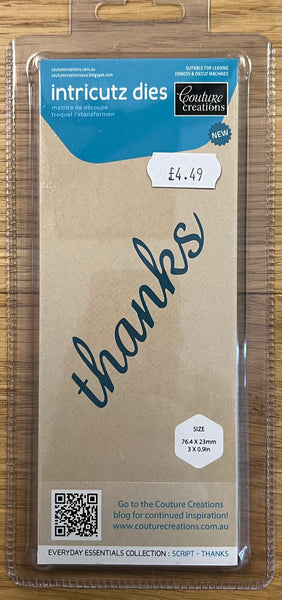 Thanks Script Wording Intricatz Dies Couture Creations CO724125 – Thats ...