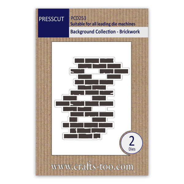Brickwork Background Collection Die By Presscut from Crafts Too PCD253 – Thats Really Crafty