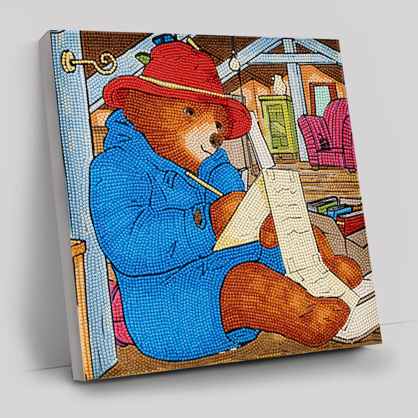 Paddington Bear Writing A Letter 30 x 30cm Canvas Crystal Art Kit By C ...